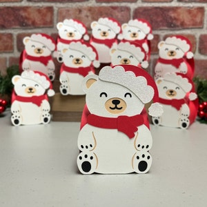 Christmas Polar Bear Treat Boxes: Holiday Party Favors, Set of 10 - Etsy