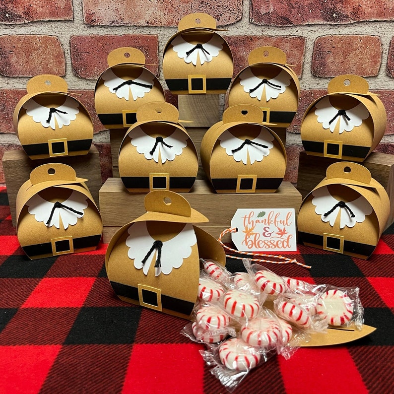 Pilgrim Treat Box: Thanksgiving Table Decor, Fall Party Favor (set of ...