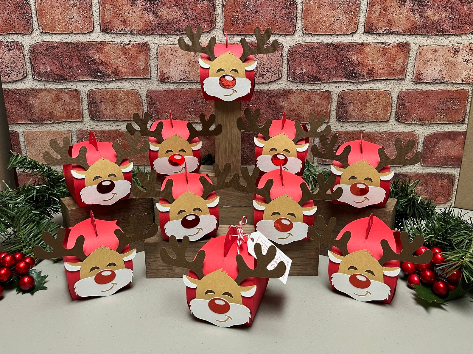 Reindeer Treat Boxes: Christmas Party Favors, Set of 10 - Etsy