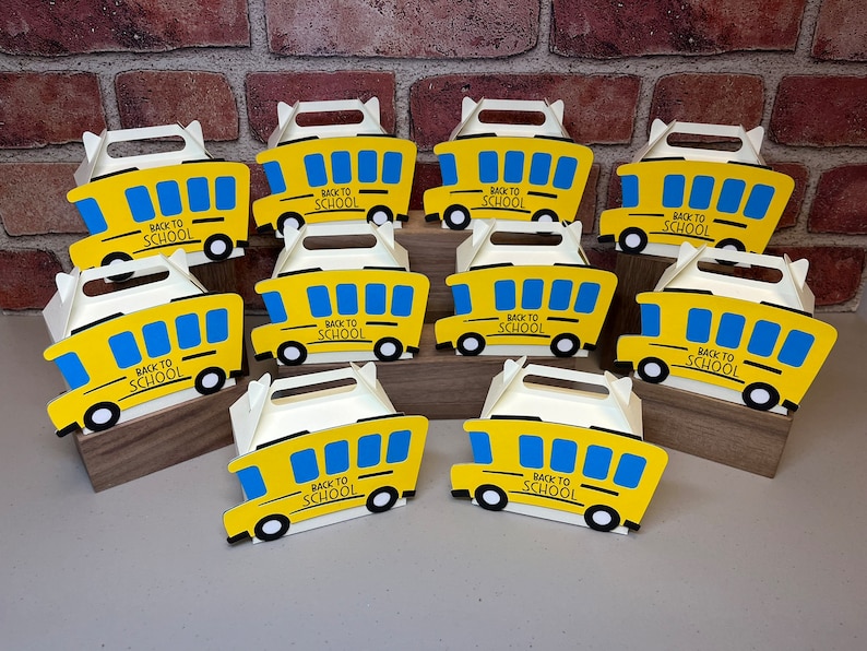 Back to School Gable Box Bus, Set of 10, School Bus, Back to School ...