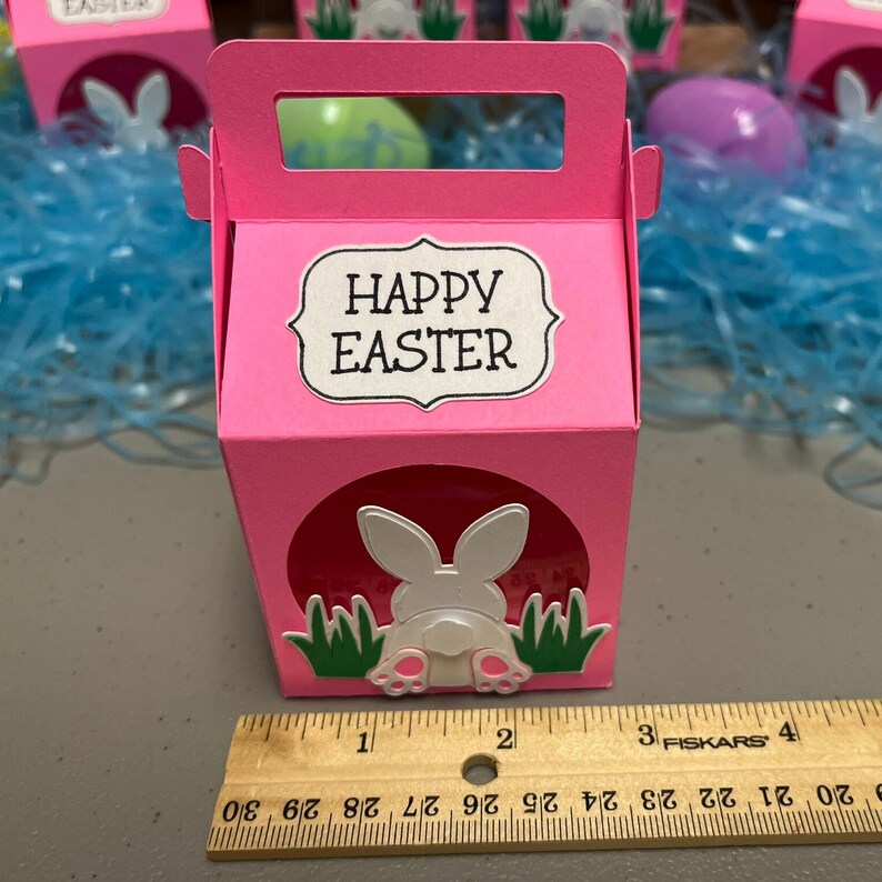 Bunny Gable Box Set: Pink Easter Favor Boxes, Table Decor (set of 10 ...