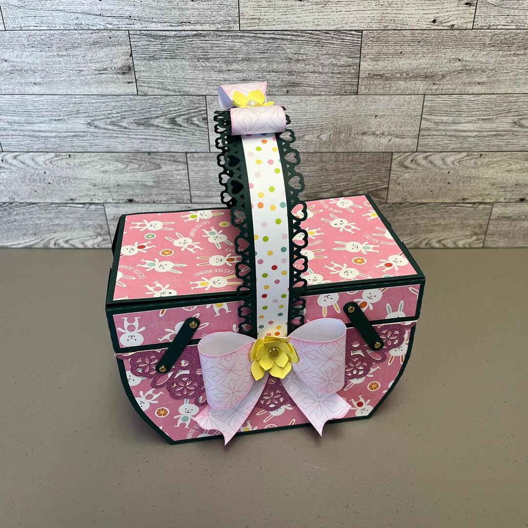 Handmade Easter Basket Treat Box: Bunny Picnic Design - Etsy