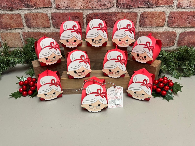 Handmade Ms. Clause Treat Boxes: Christmas Party Favors, Set of 10 - Etsy