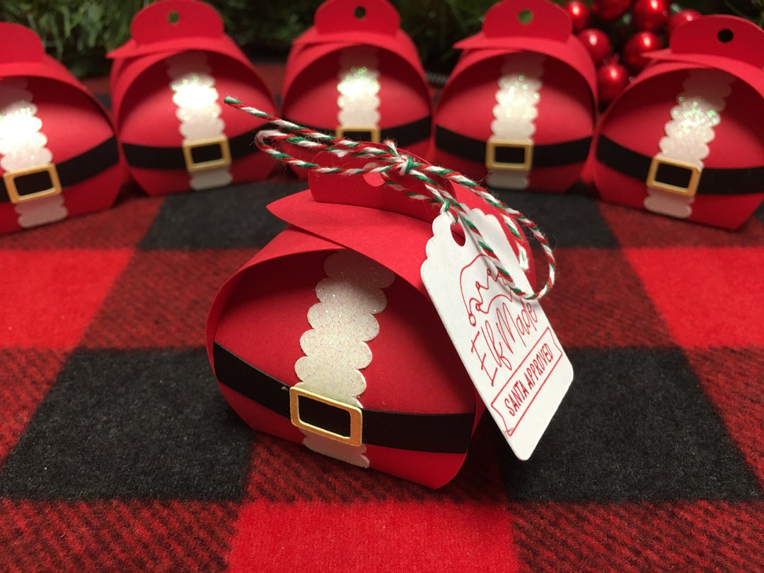 Mini Santa Treat Boxes, Set of 15, Christmas Favor Boxes, Santa Favor ...