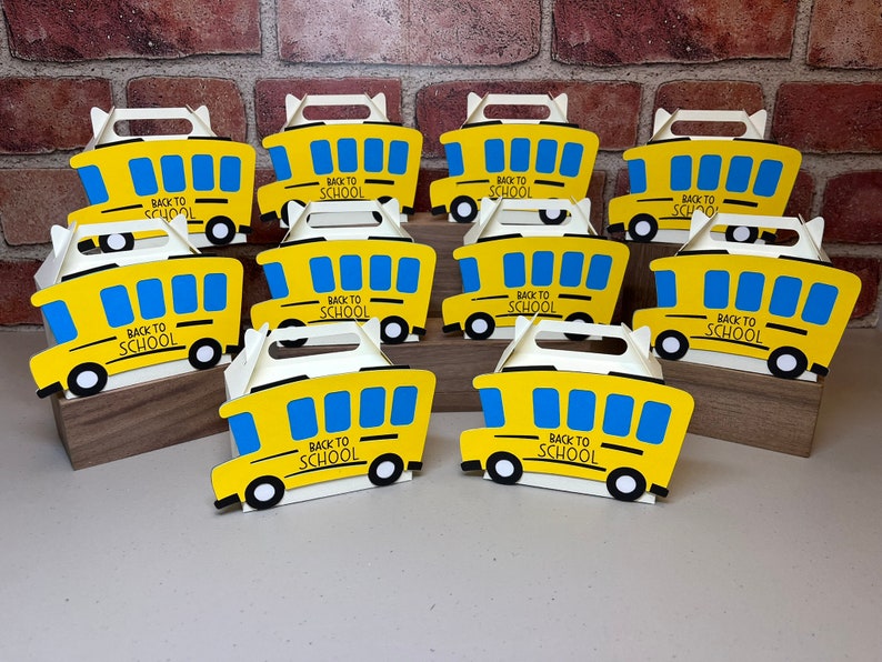 Back to School Gable Box Bus, Set of 10, School Bus, Back to School ...