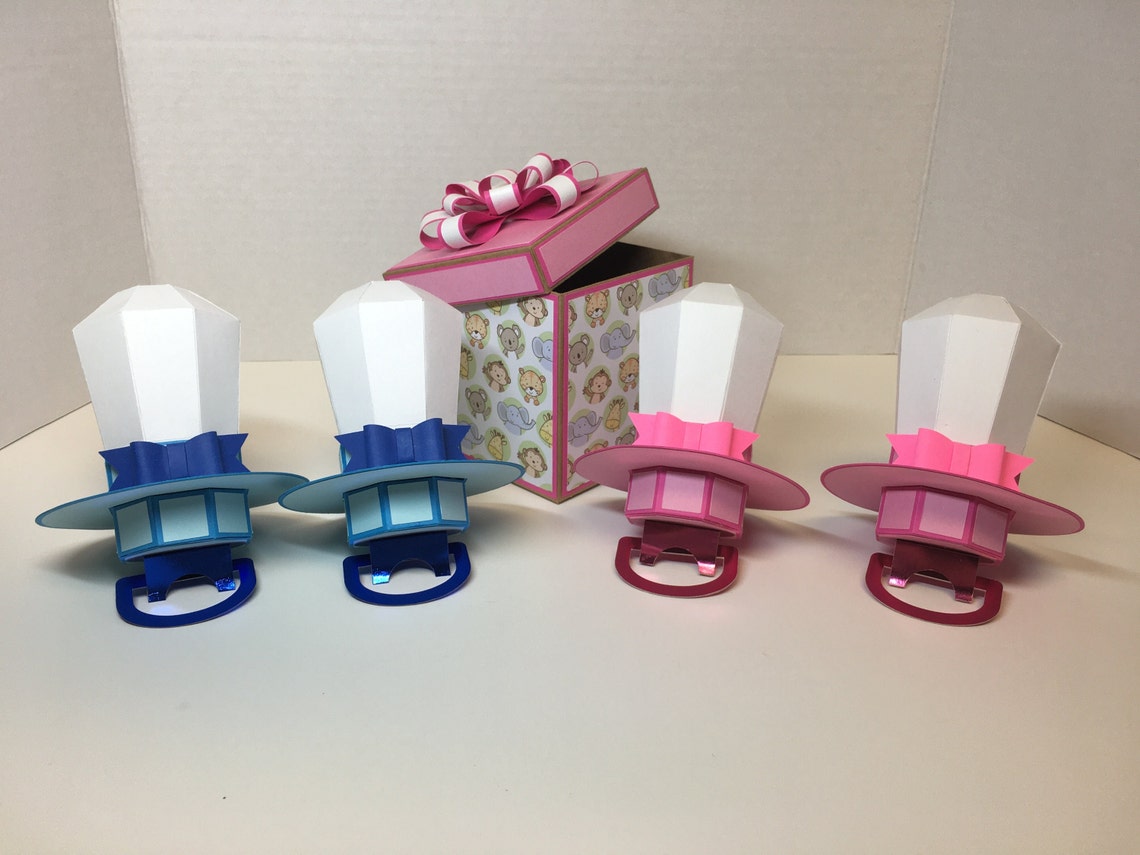 Baby Shower Pacifier Boxes, Handmade Baby Shower Favors, Pacifier Boxes ...