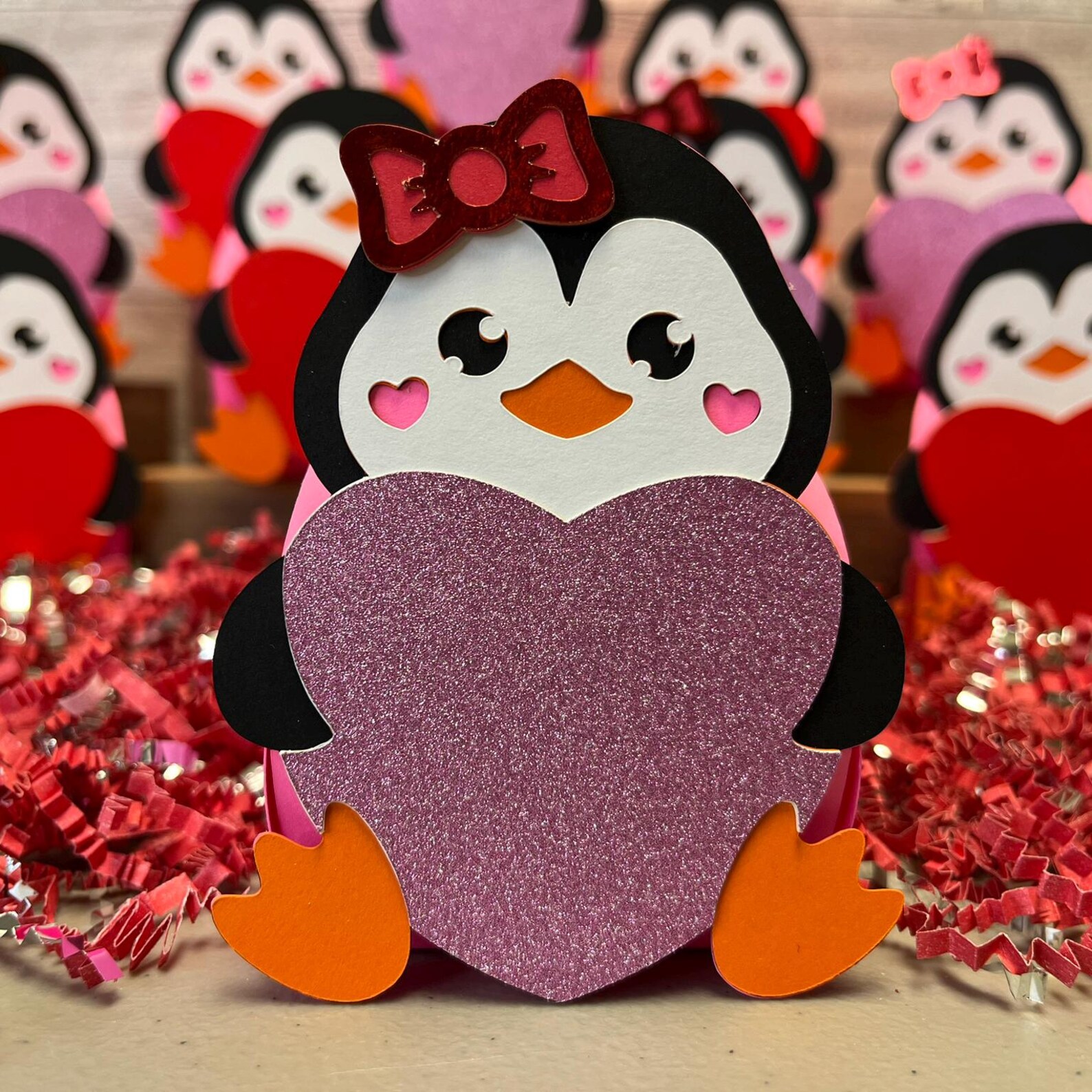 Penguin Treat Box, Set of 10, Valentine Treat Box, Valentine Favor ...