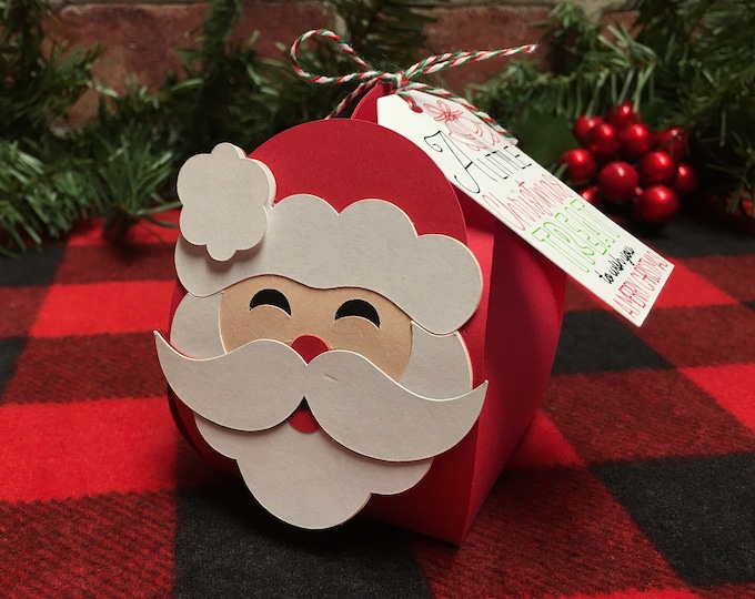 Santa Face Treat Boxes, Set of 10, Christmas Favor Boxes, Santa Favor ...