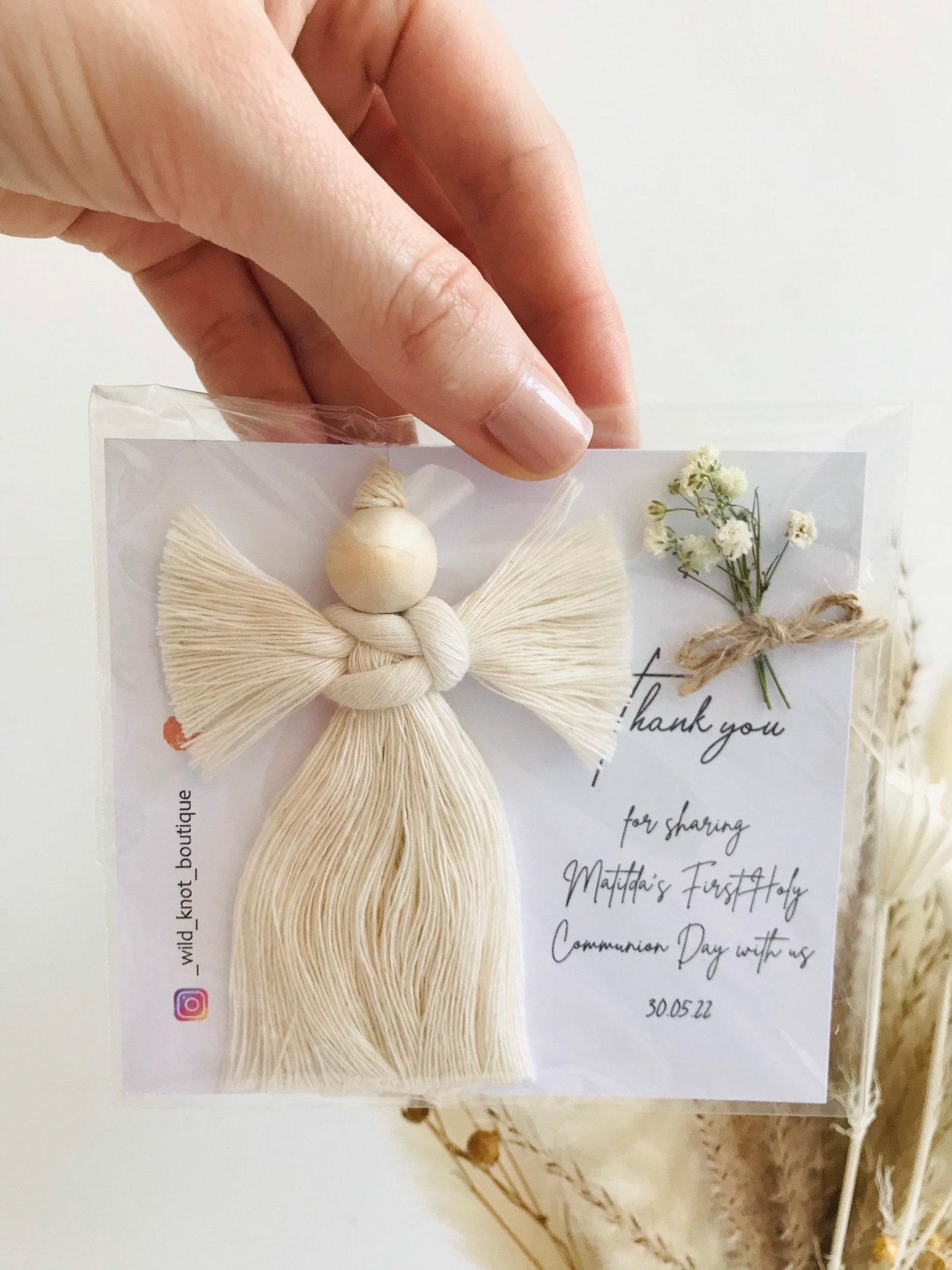 Personalised First Holy Communion Favours Macrame Angel | Etsy
