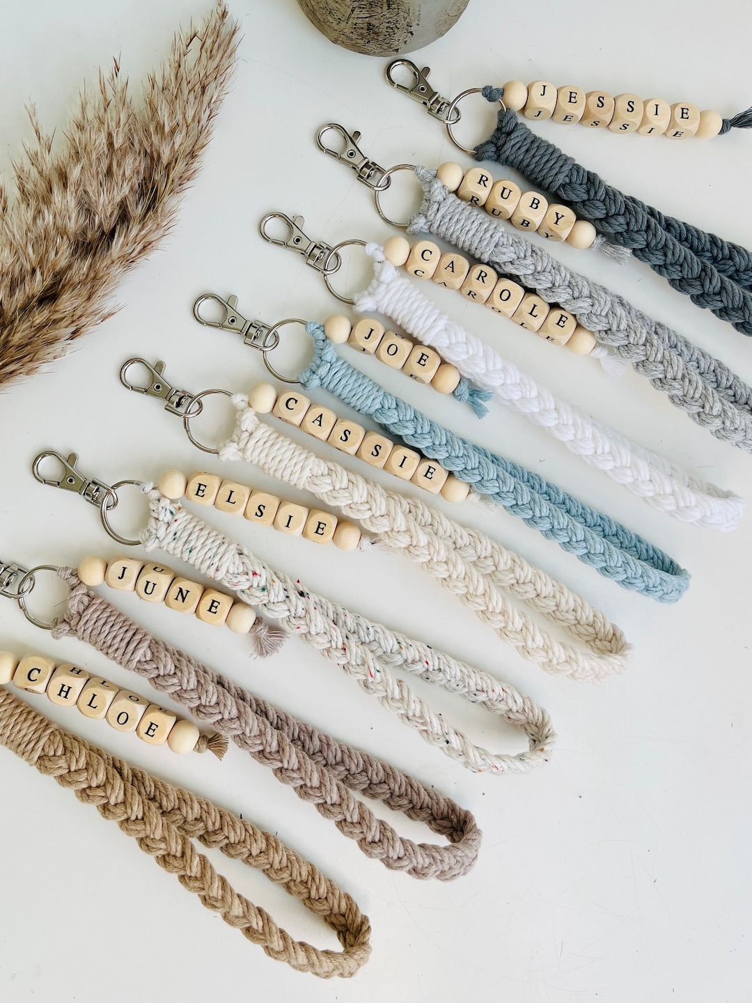 Personalised Name Wristlet Keychain | Wrist Loop for Keys | Tether Tab ...