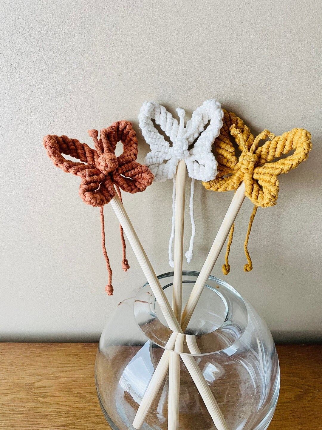 Flower Girl Wand Macrame Butterfly Wand Nursery Butterfly Decor Boho ...
