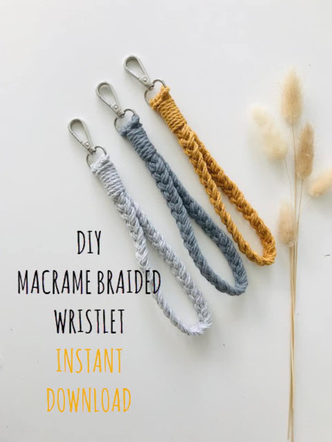 DIY Macrame Wristlet Keychain PDF Tutorial | Easy Macrame Wristlet ...