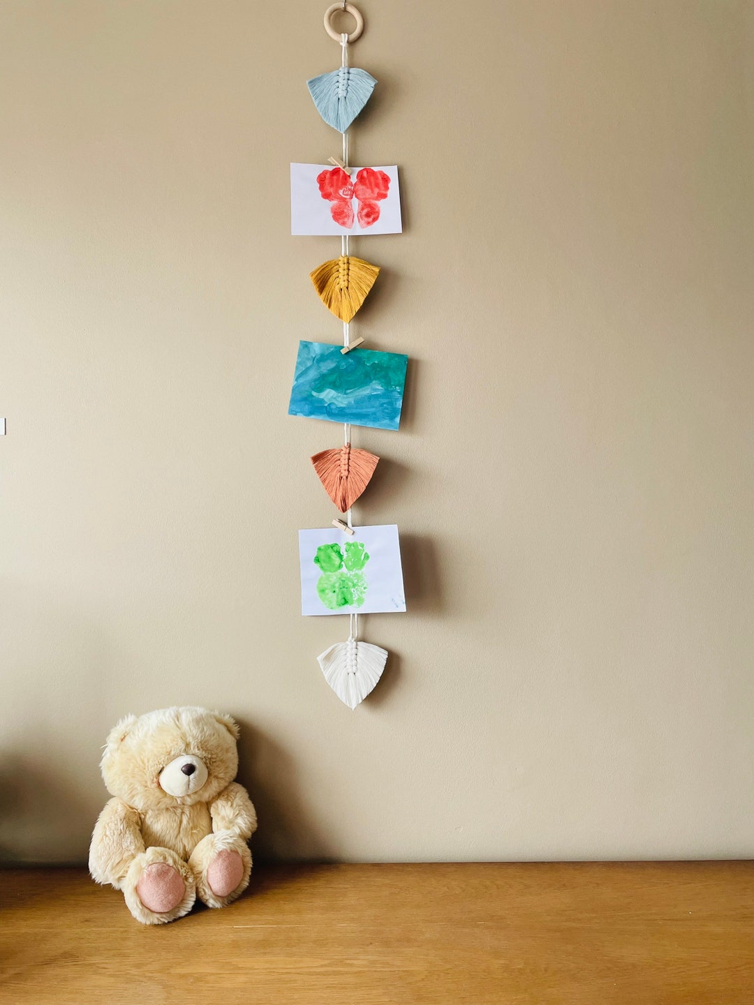 Children’s Mini Art Display | Macrame Feathers Art Display | Wall ...