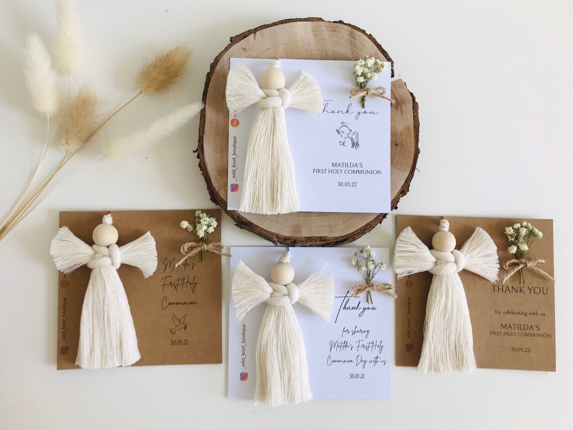 Personalised First Holy Communion Favours Macrame Angel | Etsy
