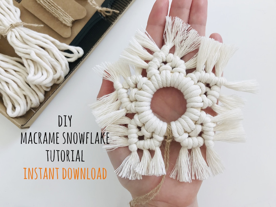 Macrame Snowflake Digital Pattern PDF | DIY Macrame Tutorial for ...