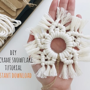 Macrame Snowflake Digital Pattern PDF | DIY Macrame Tutorial for ...