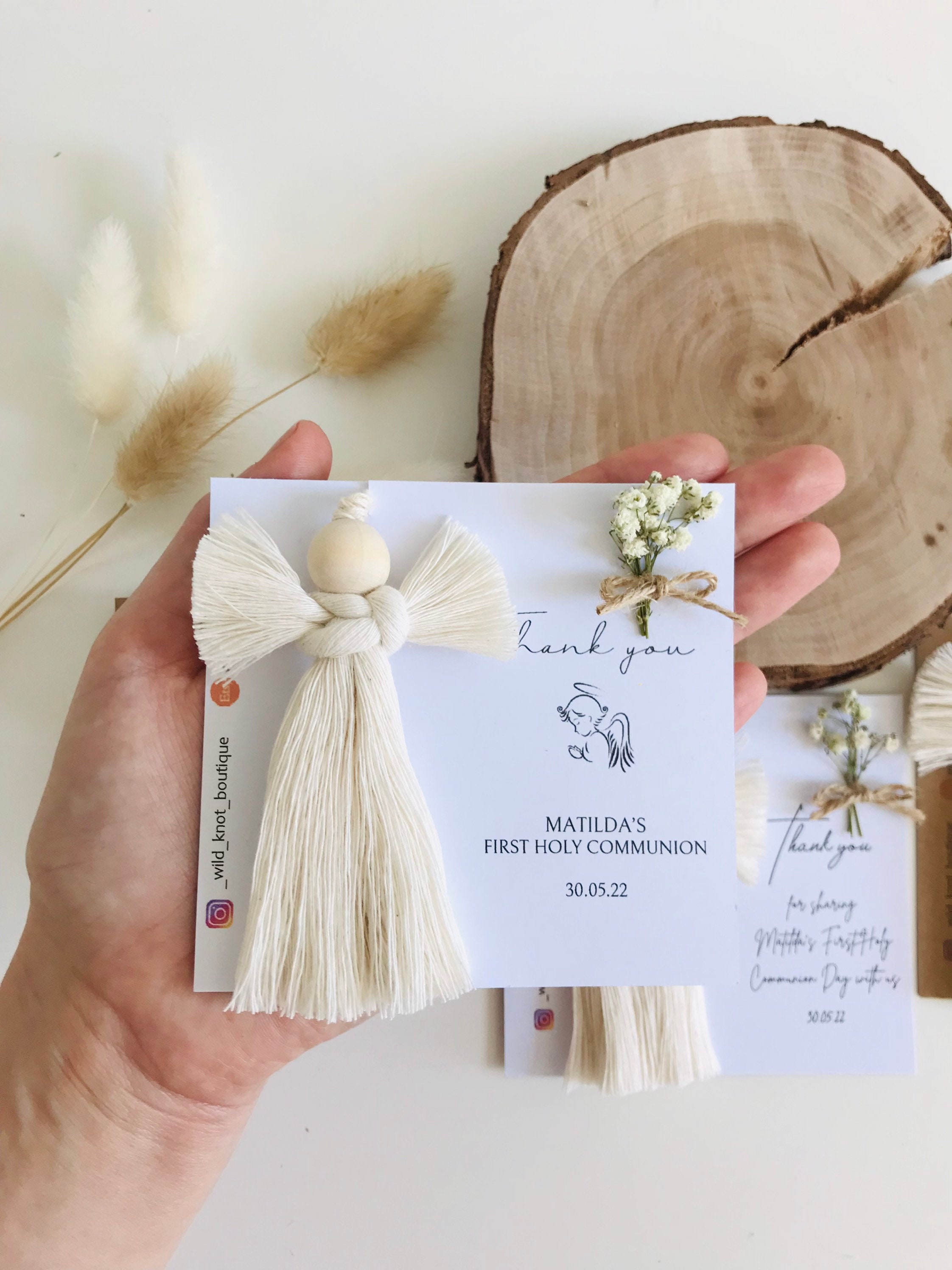 Personalised First Holy Communion Favours Macrame Angel | Etsy UK