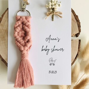 Personalised Baby Shower Party Favours | Macrame Keychain Gift | Baby ...