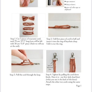 DIY Macrame Keychain PDF Pattern | Macrame Key Ring PDF Tutorial | Step ...