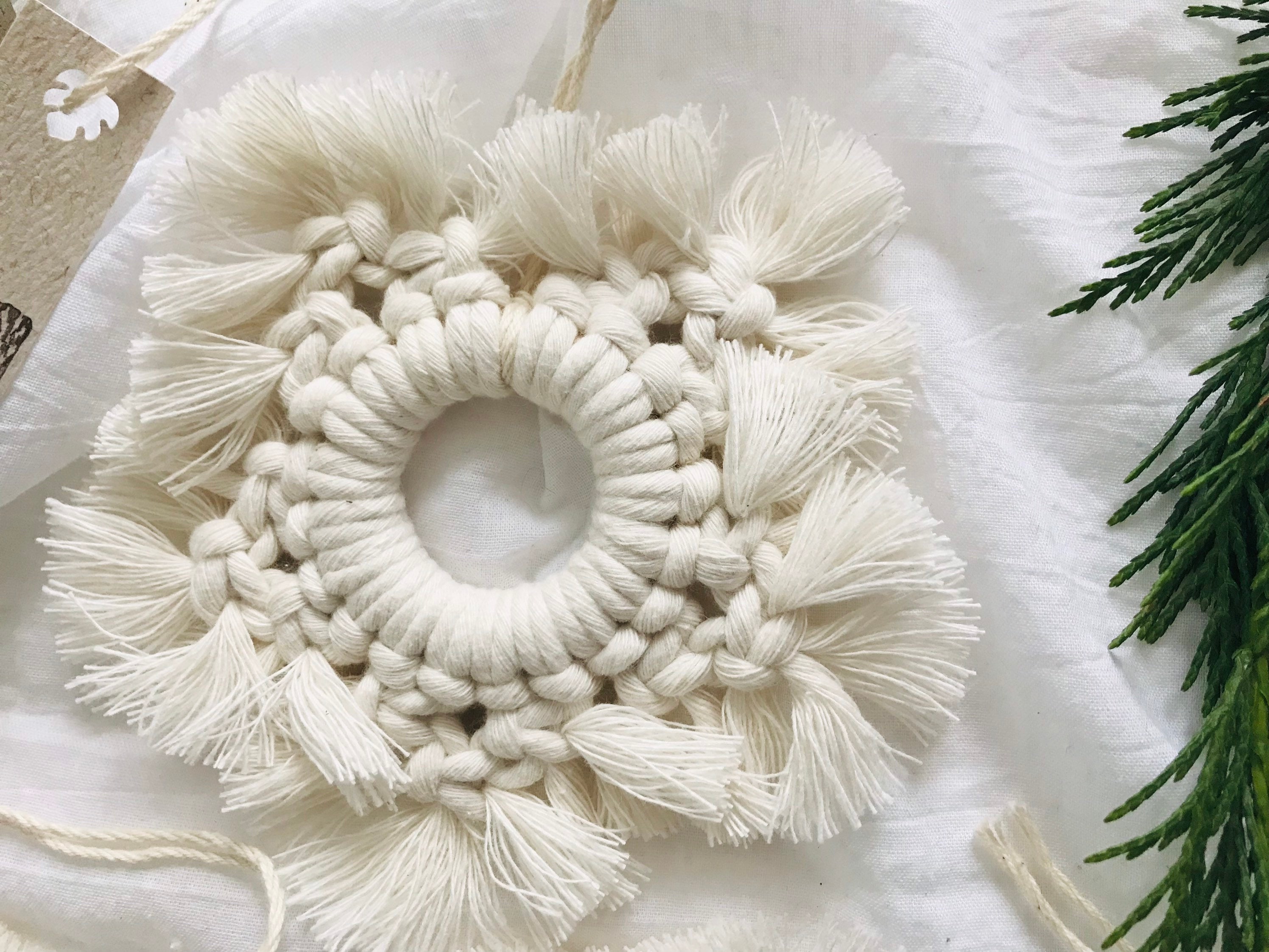 Set of 3 Macrame Snowflakes Natural Christmas Tree Decor - Etsy