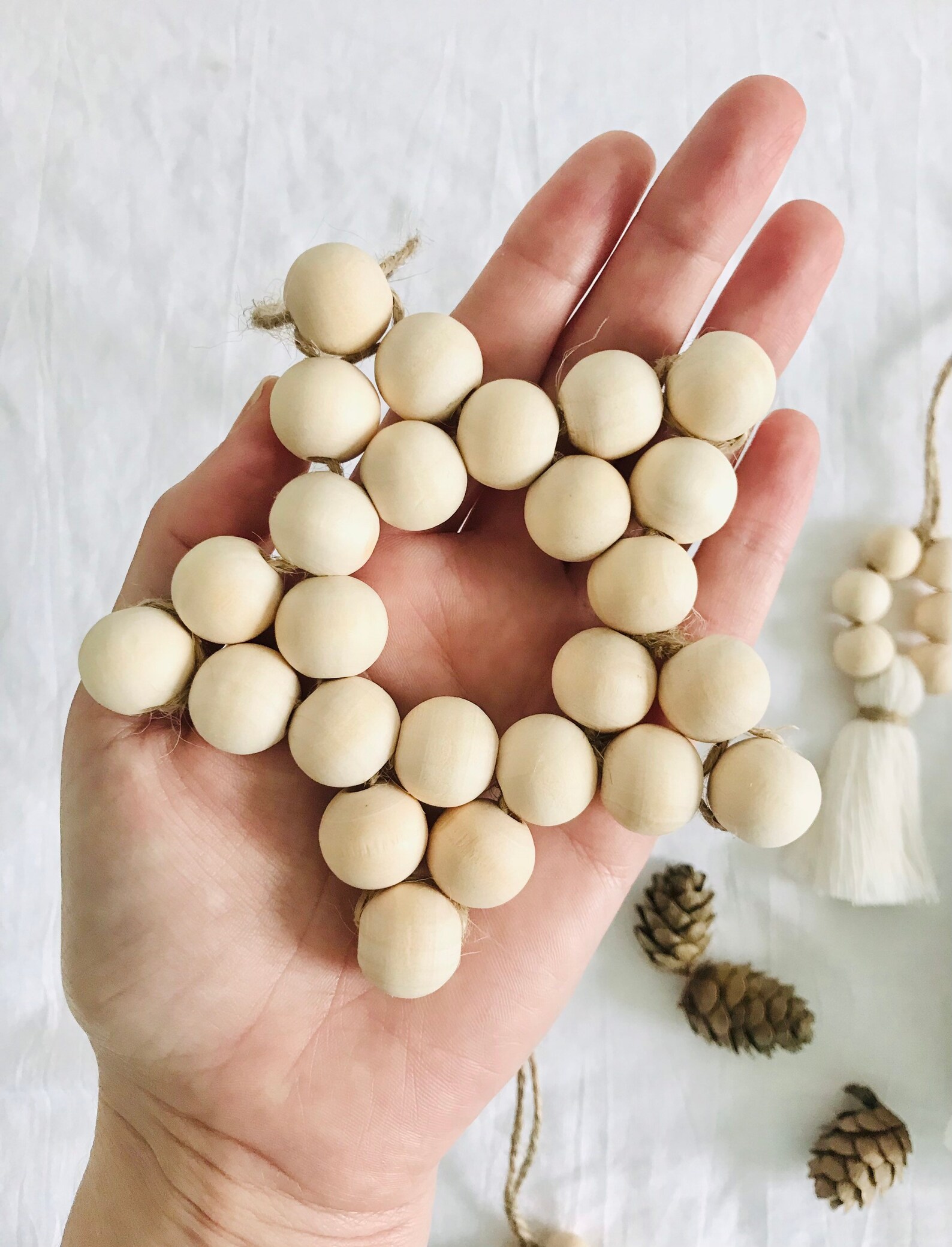 Rustic Gift Set of Wooden Christmas Macrame Ornaments Wooden - Etsy UK