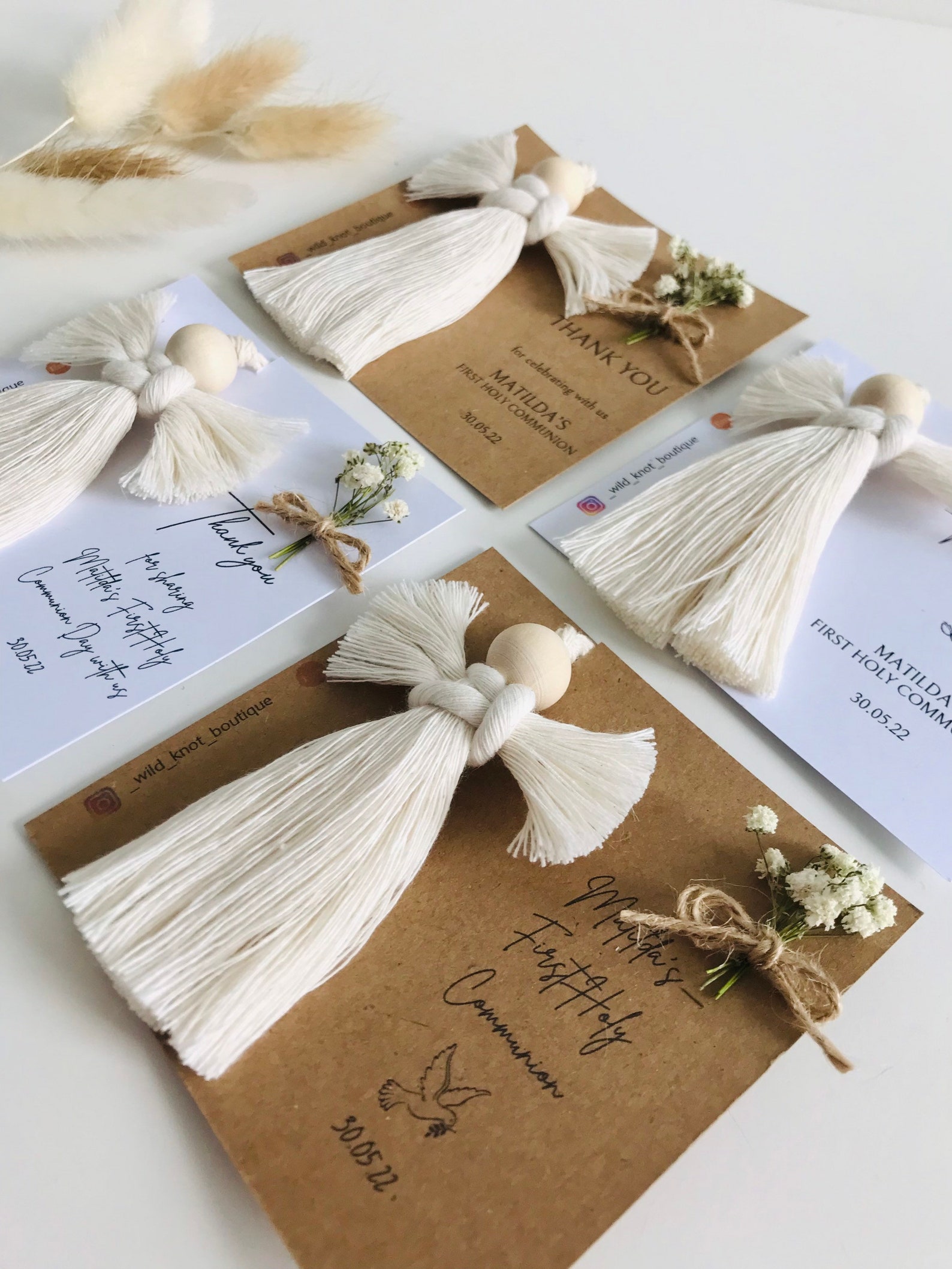 Personalised First Holy Communion Favours Macrame Angel | Etsy