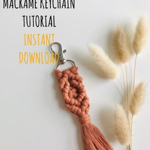 DIY Macrame Keychain PDF Pattern | Macrame Key Ring PDF Tutorial | Step ...
