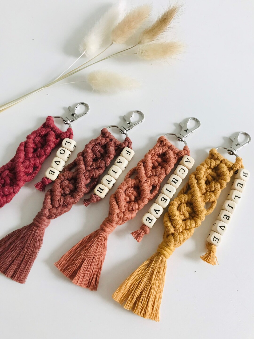 PEACE LOVE HAPPINESS Motivational Word Keychain - Etsy