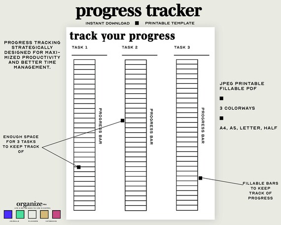 Printable/digital Progress Tracker Follow Progress for - Etsy