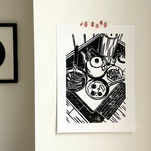 Original Linocut Print "i Made You Breakfast" / Linocut / Linoprint ...
