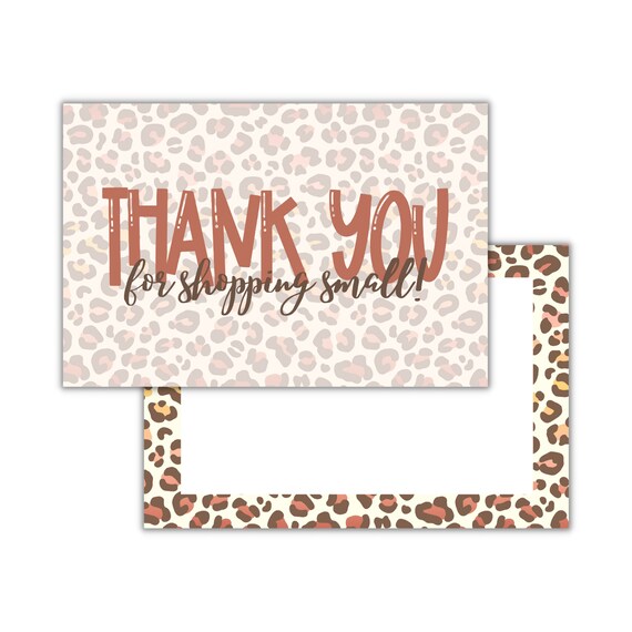 4x6 Package Insert Cards Boho Leopard Small Business - Etsy