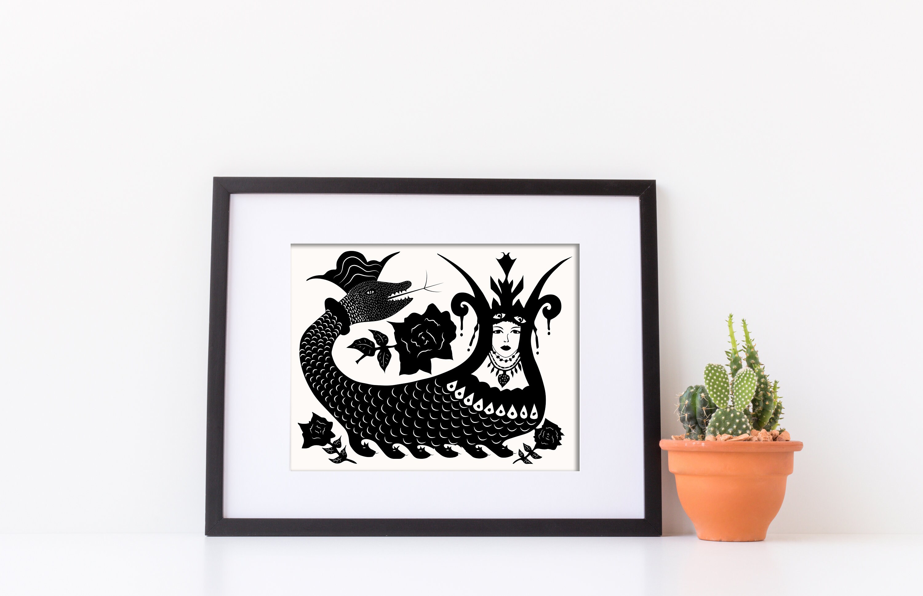 Shahmaran Snake Goddess Art Print: Anatolian Mythology (digital ...