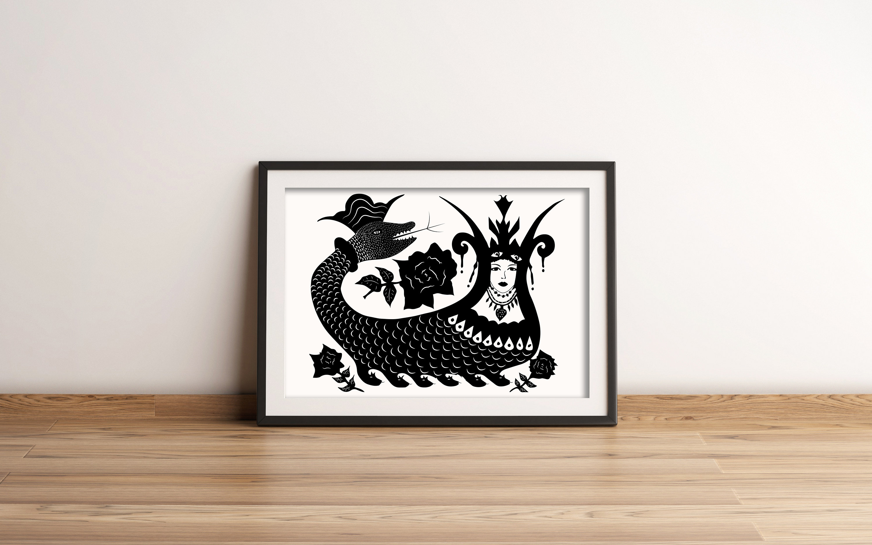 Shahmaran Snake Goddess Art Print: Anatolian Mythology (digital ...