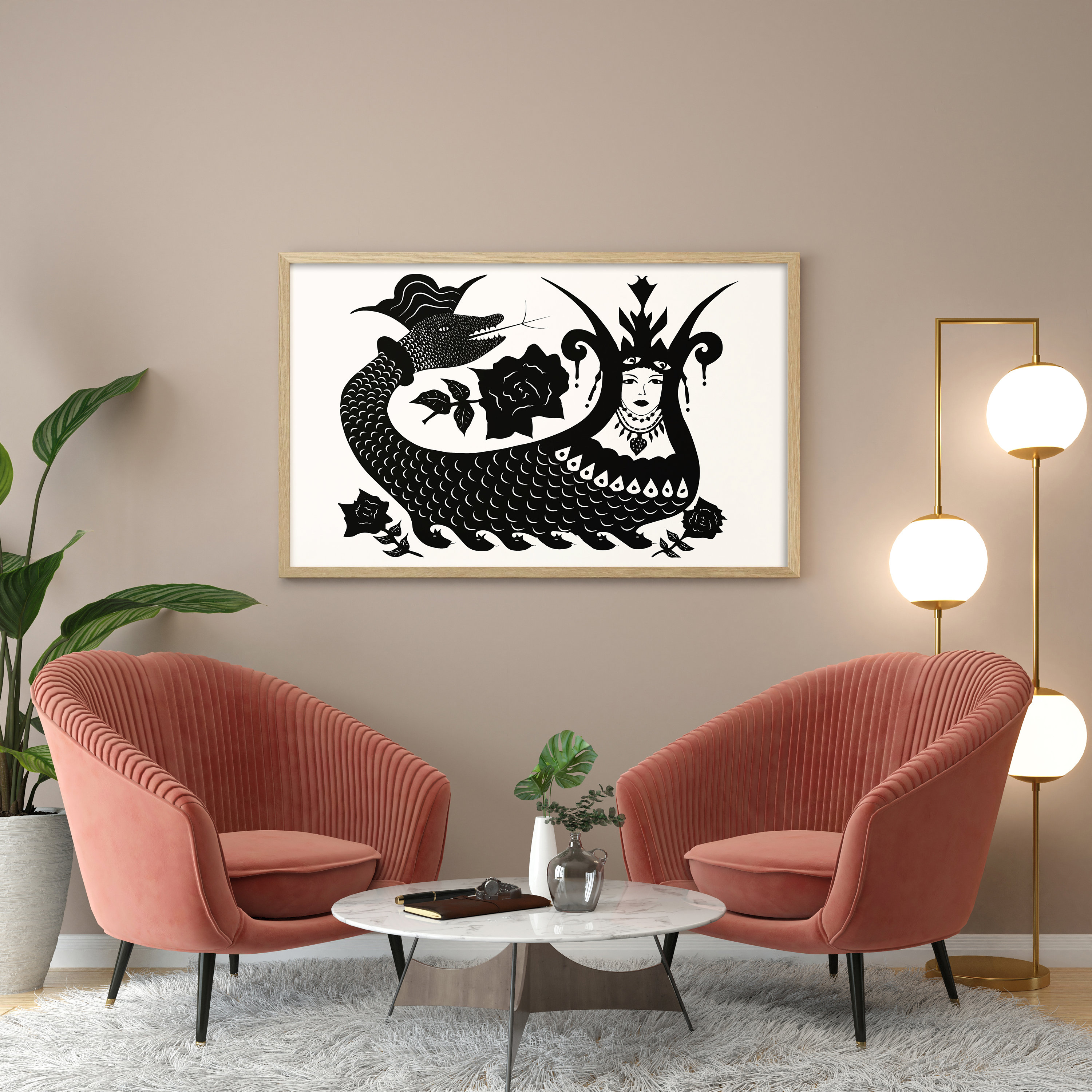 Shahmaran Snake Goddess Art Print: Anatolian Mythology (digital ...