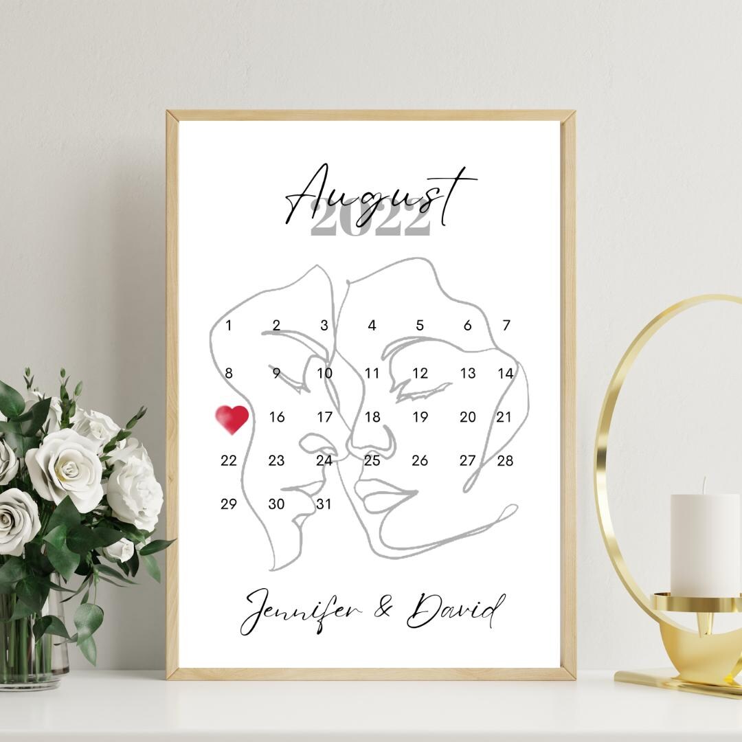 Personalized Anniversary Calendar | Custom Date Print | Custom Love ...