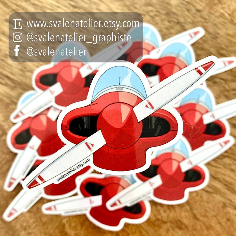 Plane Glider René Fournier RF3 Aviation Sticker Airplane Sticker Pilot ...