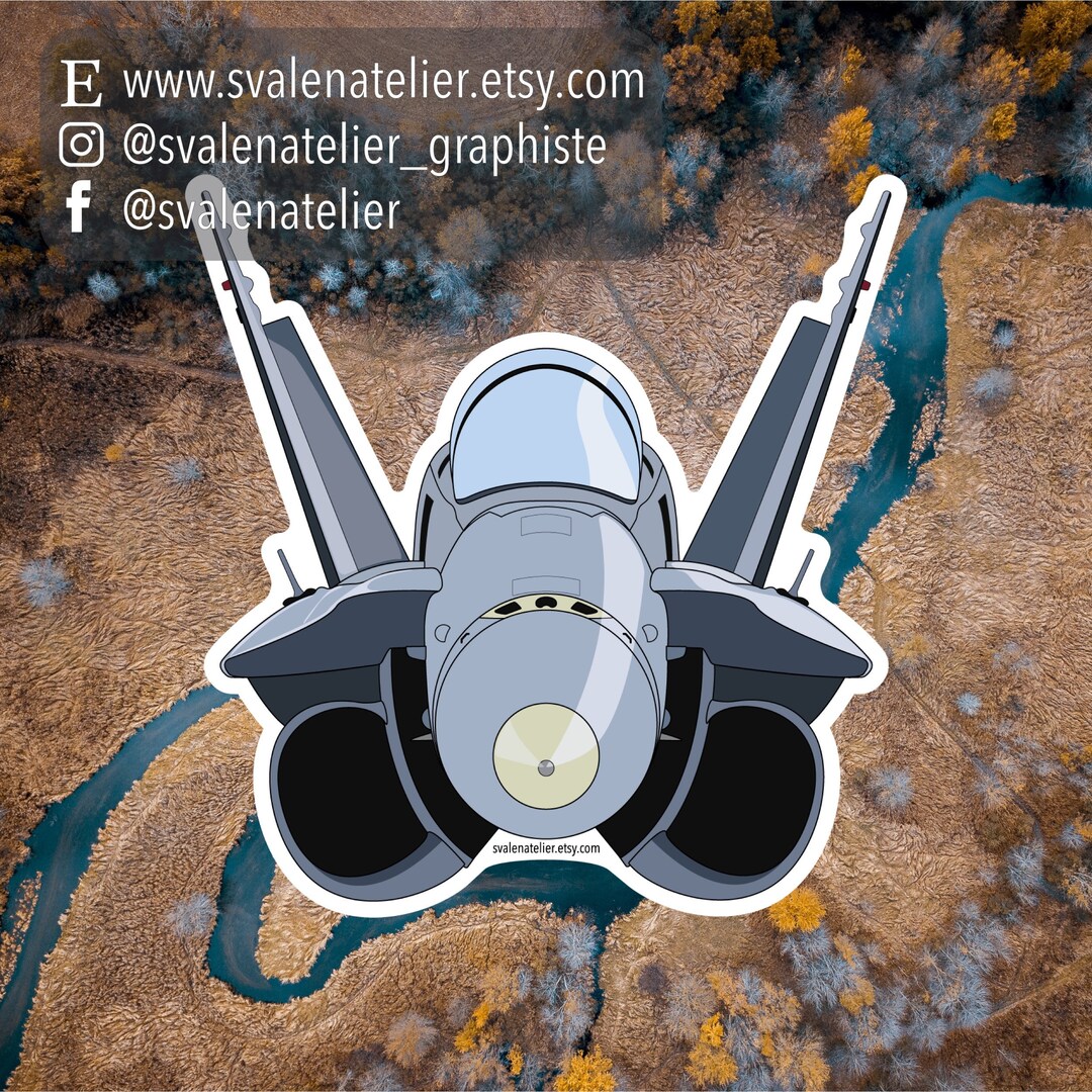 Original F-18 Hornet Aircraft Sticker - Pilot Gift - Fighter Aircraft ...