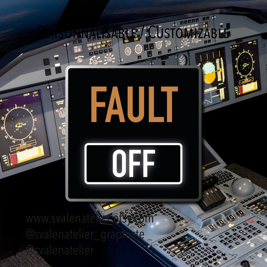 Sticker KORRY Airbus Style Button Fault off Airliner Aviation Pilot ...