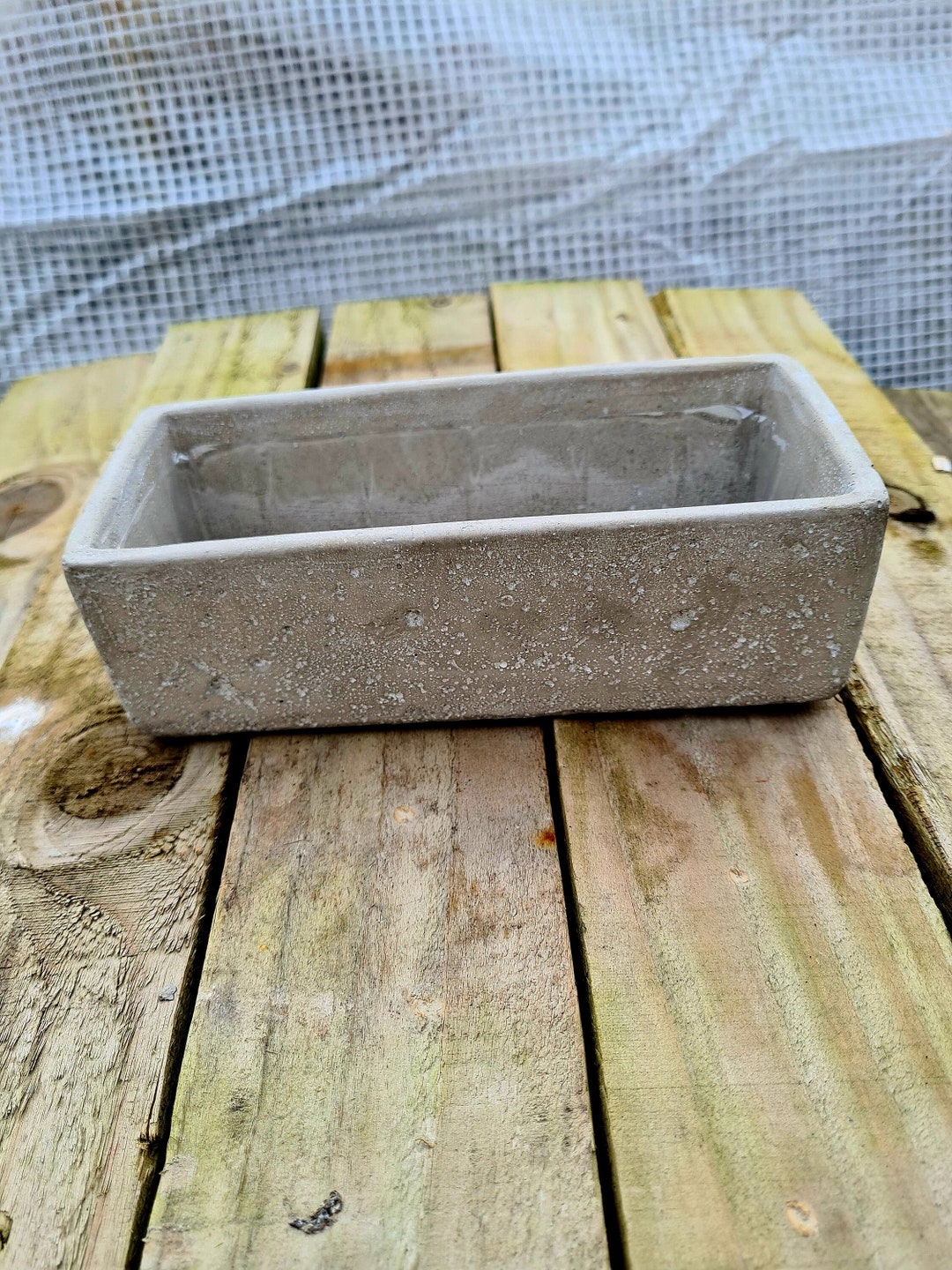 Light Grey Cement Succulent Trough Planter 18cm - Etsy UK