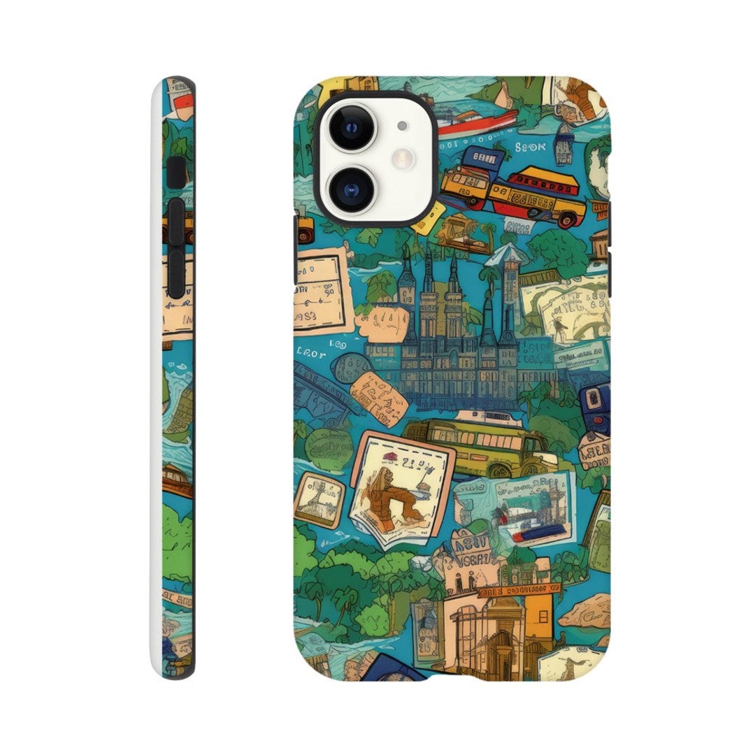 Travel-inspired Phone Case Wanderlust Postcard Collage Iconic Landmarks ...