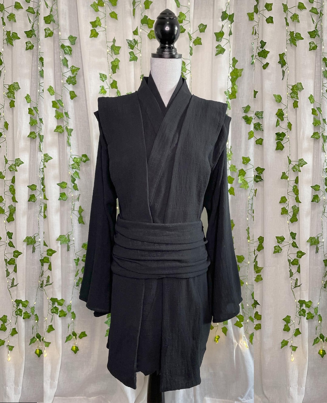 Black Linen Jedi Tunic Set: Kimono Style, Cosplay Costume - Etsy
