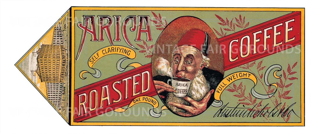 Vintage Coffee Art - Arica Roasted Coffee (high Resolution Downloadable ...