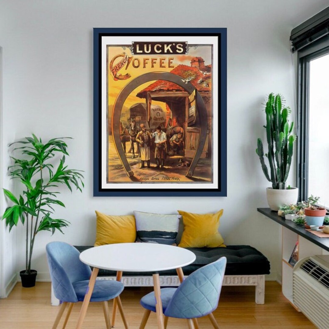 Vintage Coffee Art - Lucks Western Themed Coffee (high Resolution ...