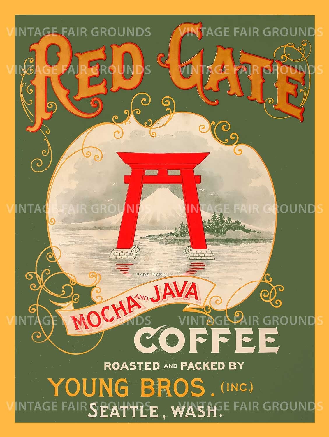Vintage Coffee Art - Red Gate Coffee (high Resolution Downloadable ...