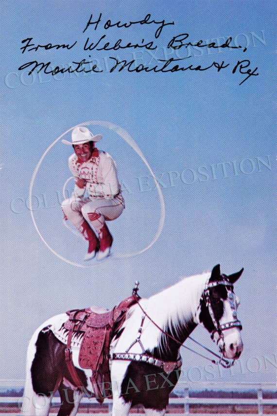 Vintage Postcard of Cowboy Jumping Over Horse INSTANT | Etsy