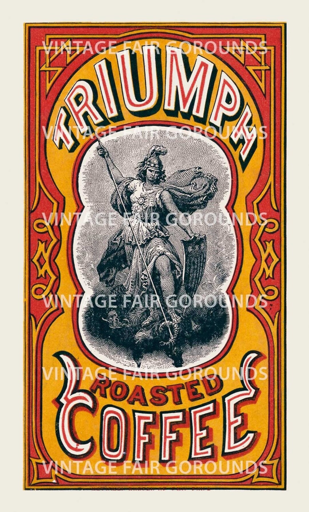 Vintage Coffee Art - Triumph Coffee (high Resolution Downloadable Image ...