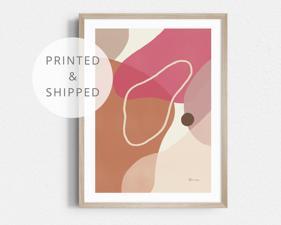 Organic Shapes Poster Warm Colors 1/2 Printed & Shipped Abstract Modern ...