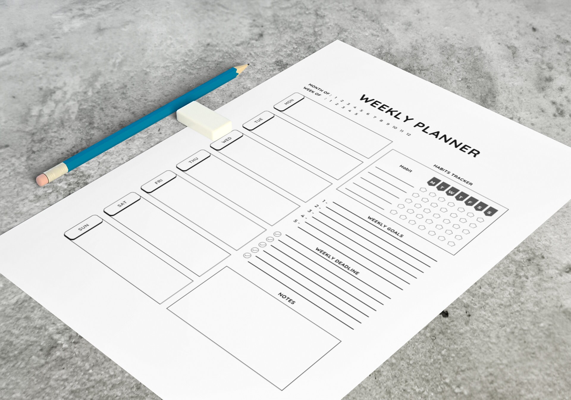 Weekly Planner Printable Work Self Organizer Weekly - Etsy