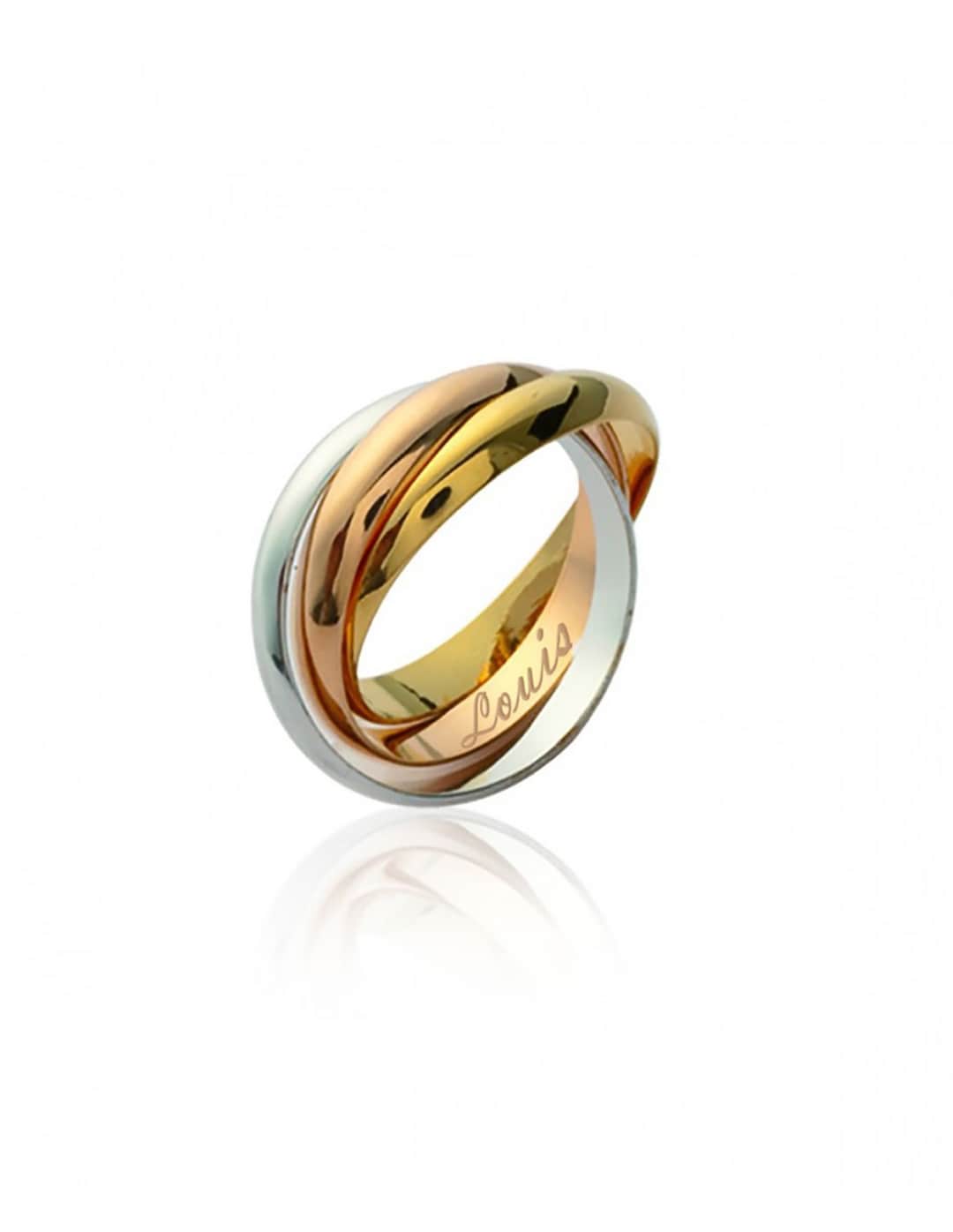 TRIPLE Alliance Ring - 3 Rings 3 Tones in Silver and Gold Plated ...
