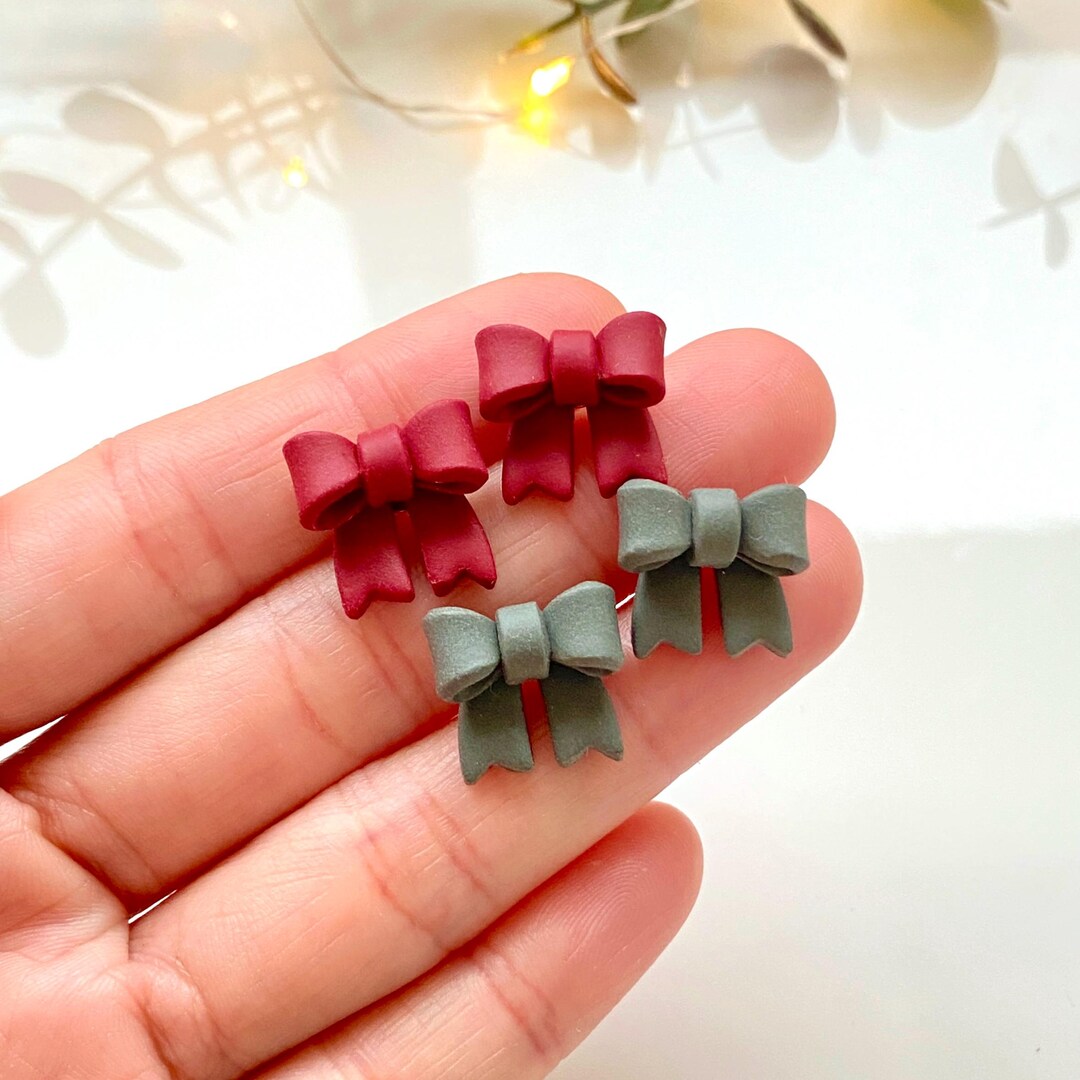 Xmas Bow Stud Earrings - Etsy